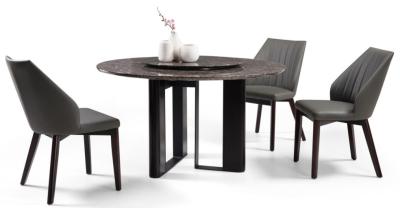 China Modern Round Dining Table 100cm Diameter 75cm Height Stainless Steel Marble Furniture DT-6188 for sale