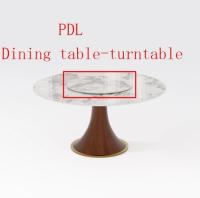 China Modern Solid Wood Base Dining Table Set Ø1350/1500xH750cm with Marble or Glass Top - Stainless Steel Frame for sale