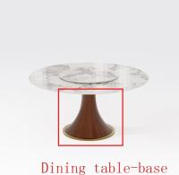 China Modern Solid Wood Base Dining Table Set Ø1350/1500xH750cm with Marble or Glass Top - Stainless Steel Frame for sale