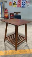 China 500x500mm Solid Wood Square Side Table with 2 Shelves - Modern Walnut Finish Furniture for sale
