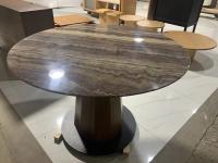 China Modern Dining Table Ø1200-1500mm x 750mm Height with Walnut Finish and E1 MDF Material for sale