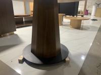 China Modern Dining Table Ø1200-1500mm x 750mm Height with Walnut Finish and E1 MDF Material for sale