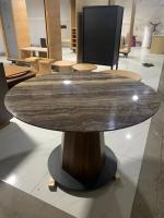 China Modern Dining Table Ø1200-1500mm x 750mm Height with Walnut Finish and E1 MDF Material for sale