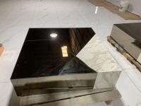 China Modern Square Coffee Table with Glass Top and Marble Finish - E1 MDF Construction from 10,000m² Factory for sale