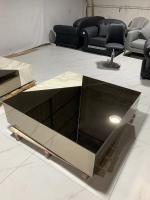China Modern Square Coffee Table with Glass Top and Marble Finish - E1 MDF Construction from 10,000m² Factory for sale