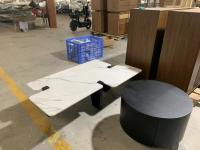 China Modern White Marble Irregular Coffee Table with Solid Wood Base - 25-30 Day Delivery from 10000m² Factory for sale