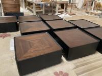 China Modern Low Square Coffee Table with E1 MDF Oak Grain Finish - 15-20 Day Delivery from Guangdong Factory for sale