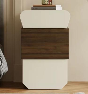 China Modern MDF Side Coffee Table 500x500x550mm with E1 Quality White Walnut Finish for sale