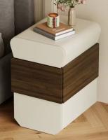 China Modern MDF Side Coffee Table 500x500x550mm with E1 Quality White Walnut Finish for sale