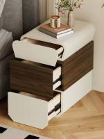 China Modern MDF Side Coffee Table 500x500x550mm with E1 Quality White Walnut Finish for sale