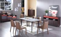 China Modern Dining Table Set DT-6190 with Stainless Steel Base - 1600mm to 2000mm Sizes for 6-10 Persons for sale