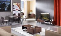 China Modern Metal Frame Dining Table 1300×800×750mm or 1500×900×750mm with Sintered Stone Top for 6-10 Persons for sale