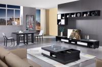 China Modern Metal Wooden Base Dining Table Set DT-6196 Series - 1300×800mm or 1500×900mm Size for 6-10 Person Seating for sale