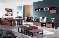 China Modern Wood Dining Table and 6 Chairs Set DT-6198 Series in 1300mm or 1500mm Sizes with Sintered Stone Top for sale