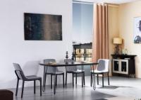 China Modern Style Metal Frame Wooden Base Dining Table for sale