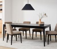 China Modern Rectangular Dining Table Set with Glass Top - 70x31.5 Inch Table & 4 Chairs, Semi-Gloss Finish for sale