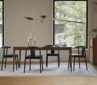 China Modern Rectangular Dining Table Set with Glass Top - 70x31.5 Inch Table & 4 Chairs, Semi-Gloss Finish for sale