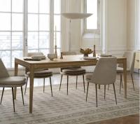 China Modern Rectangular Dining Table Set with Glass Top - 70x31.5 Inch Table & 4 Chairs, Semi-Gloss Finish for sale