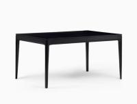 China Modern Rectangular Dining Table Set with Glass Top - 70x31.5 Inch Table & 4 Chairs, Semi-Gloss Finish for sale