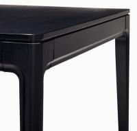 China Modern Rectangular Dining Table Set with Glass Top - 70x31.5 Inch Table & 4 Chairs, Semi-Gloss Finish for sale