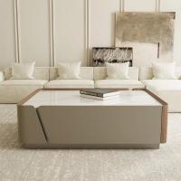 China Modern Square Coffee Table Set 1300×700×450mm with Stainless Steel Frame and Custom Top Options for sale