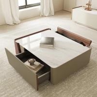 China Modern Square Coffee Table Set 1300×700×450mm with Stainless Steel Frame and Custom Top Options for sale