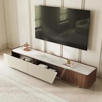 China Modern Sintered Stone TV Stand 1800-2400mm with Stainless Steel Frame - Custom Sizes Available for sale