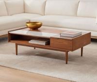 China Modern Rectangle Coffee Table Set 1300×700×450mm with Stainless Steel Frame and Custom Material Options for sale