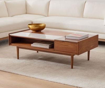 China Modern Rectangle Coffee Table Set 1300×700×450mm with Stainless Steel Frame and Custom Material Options for sale