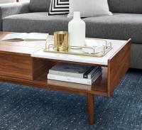 China Modern Rectangle Coffee Table Set 1300×700×450mm with Stainless Steel Frame and Custom Material Options for sale