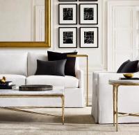 China Modern Stainless Steel Coffee Table 1300x700x450mm with Sintered Stone Top for Living Room for sale