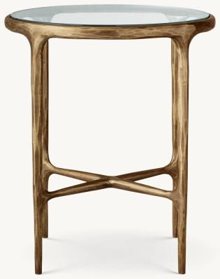 China ST-2007 Stainless Steel Sintered Stone Side Table Φ500mm Modern Living Room Furniture Customizable for sale