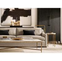 China ST-2007 Stainless Steel Sintered Stone Side Table Φ500mm Modern Living Room Furniture Customizable for sale