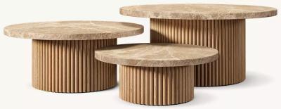 China Customizable Modern Side Table with Sintered Stone Top 500mm Diameter for Living Room for sale