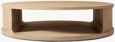 China Customizable Modern Round Coffee Table with Wood Top Stainless Steel Base 80cm for sale