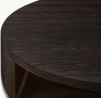 China Customizable Modern Round Coffee Table with Wood Top Stainless Steel Base 80cm for sale