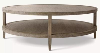 China Customizable Modern Round Coffee Table with Wood Top Stainless Steel Base for Living Room for sale