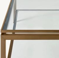 China Modern Stainless Steel Coffee Table with Glass Top 1300x600x450mm Custom Size Available for Living Room for sale