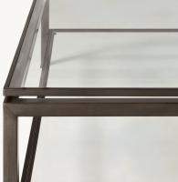 China Modern Stainless Steel Coffee Table with Glass Top 1300x600x450mm Custom Size Available for Living Room for sale