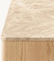 China Modern Rectangle Coffee Table Stainless Steel Sintered Stone Top 1300x600x450mm Custom Size for sale
