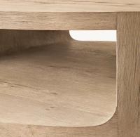 China Modern Rectangle Coffee Table with Sintered Stone Base Wood Top 900 1200 1500mm for sale