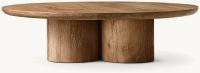 China Modern Rectangle Coffee Table with Wood Top and Sintered Stone Base 1000-1500mm for sale