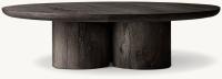 China Modern Rectangle Coffee Table with Wood Top and Sintered Stone Base 1000-1500mm for sale