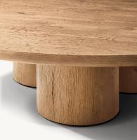 China Modern Rectangle Coffee Table with Wood Top and Sintered Stone Base 1000-1500mm for sale