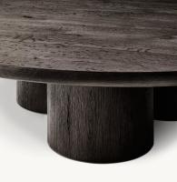 China Modern Rectangle Coffee Table with Wood Top and Sintered Stone Base 1000-1500mm for sale