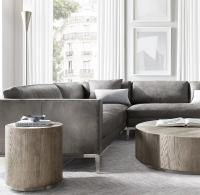 China Modern Round Coffee Table Set for Living Room 900 1200 1500mm Sintered Stone Top for sale