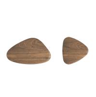 China Modern Walnut Coffee Table Living Room Furniture Stainless Steel Sintered Stone Top 1940x2040x1890mm for sale