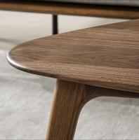 China Modern Walnut Coffee Table Living Room Furniture Stainless Steel Sintered Stone Top 1940x2040x1890mm for sale