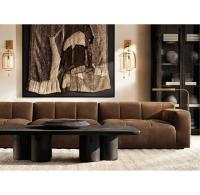 China Modern Light Luxury Solid Wood Coffee Table 1200mm 1500mm 1700mm Stainless Steel Sintered Stone Top for sale