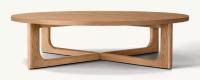 China Modern Solid Wood Round Coffee Table 300mm Height Stainless Steel Base Living Room Furniture for sale